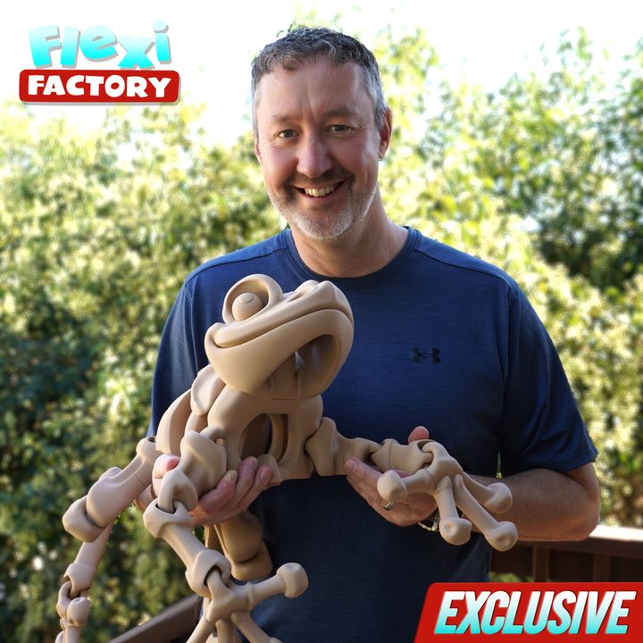 3D Printable Exclusive: Flexi Factory Skeleton Frog by Flexi Factory